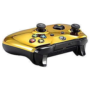 eXtremeRate Chrome Gold Front Housing Shell Faceplate for Xbox One S & Xbox One X Controller - Controller NOT Included