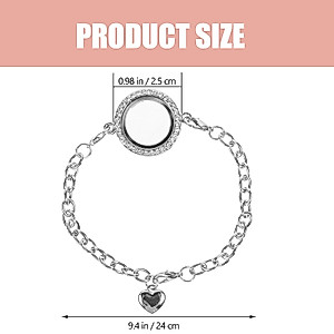 LUOEM Floating Locket Bracelet Crystal Living Memory Locket Bracelet Jewelry for Floating Charms Gift (White K)