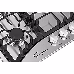 Empava 30 Inch Gas Cooktop with 5 World Class Made in Italy SABAF Burners, LPG/NG Convertible, Ideal RV Top Stoves for Kitchen, Stainless Steel