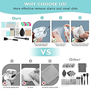 166 Pcs iPhone Cleaning Kit Airpods Cleaner kit Phone Cleaner Kit, MUIIGOOD for Charging Port iPhone Port Speaker w Screen Cleaner Spray, Putty for Phone Airpod pro Earbud Camera Electronics Cleaning