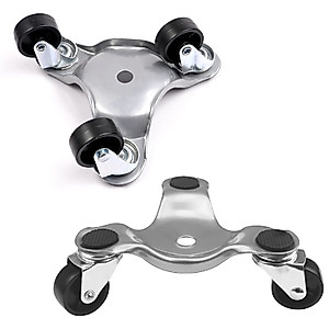 4 Packs Steel Tri-Dolly 200 lbs Load Capacity 3 Wheel Furniture Mover Dolly for Moving Cabinet, Furniture, Appliances (6 inch)