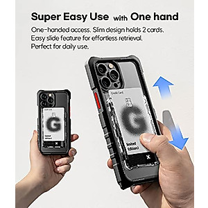 GOOSPERY Z Bumper Case with Strap and Magnetic Card Holder with Magsafe Shock Absorbing Dual Layer Structure TPU Edge Crystal Clear PC Cover with Shoulder Strap, Clear