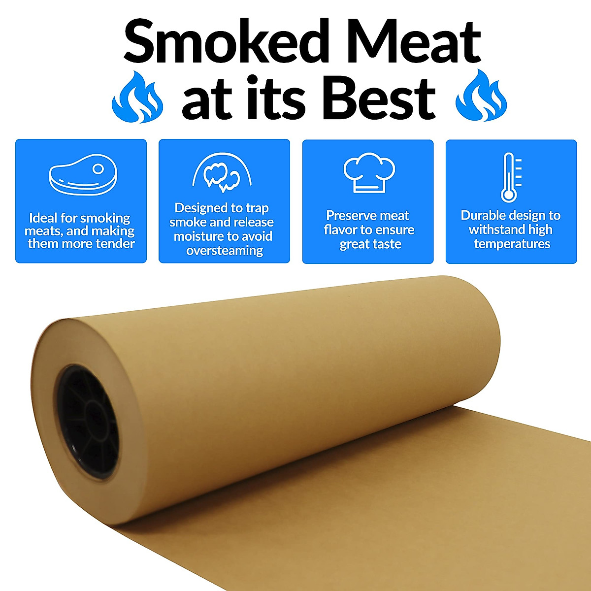 Made in USA | Bulk Value 18 in x 350 ft (4200 in) Reli. Brown Butcher Paper Roll | Food Grade Kraft Paper for BBQ | Butcher Paper for Smoking Meat | Unwaxed, Meat Wrapping, Meat Smoking (Brown)