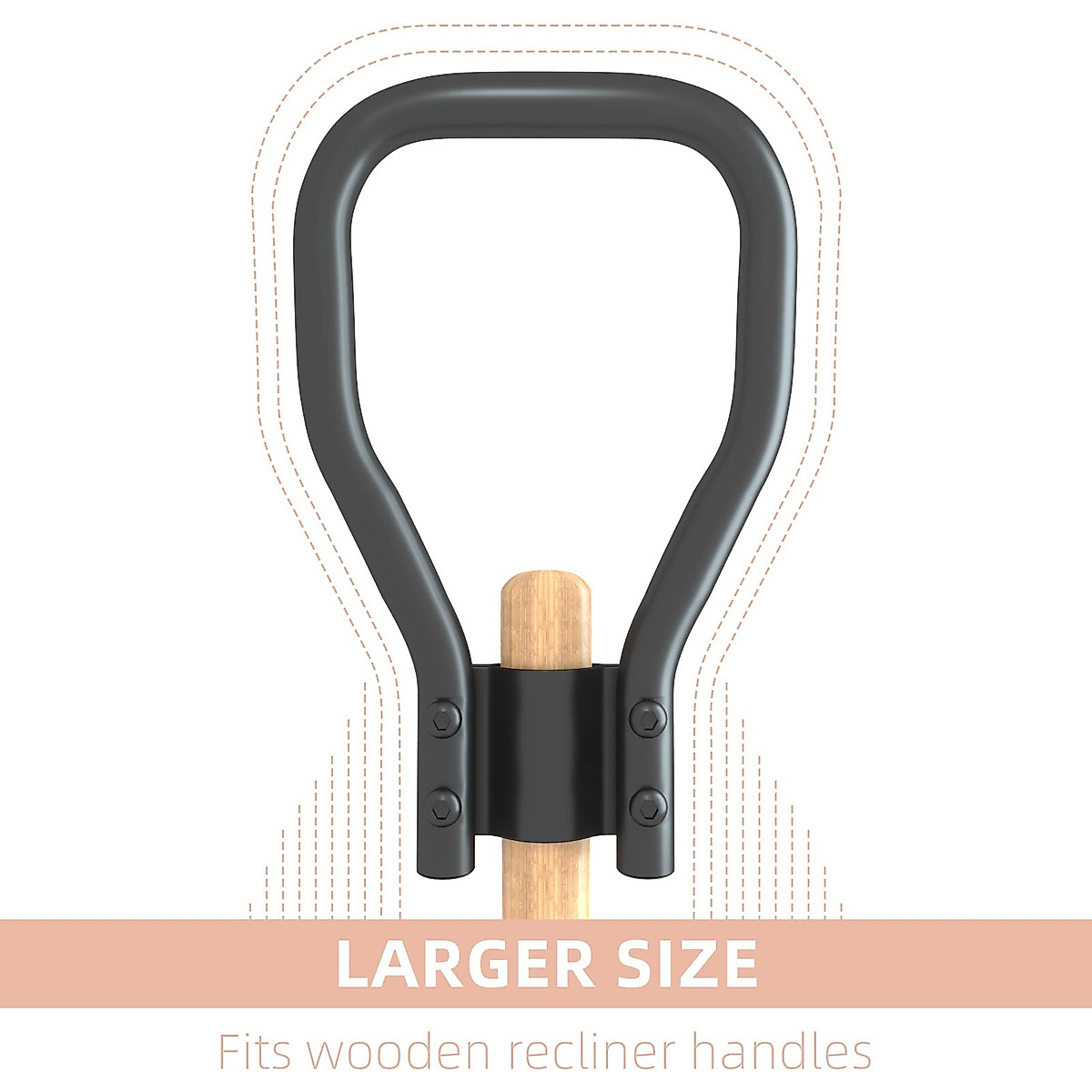 ARAHFUN Oversized Recliner Lever Extender Ergonomic Secure Fit for Recliner Handles Make Raising Lowering Leg Rest Easier (Black)