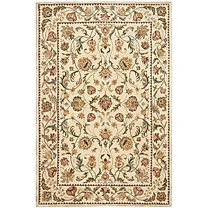 SAFAVIEH Bergama Collection 6' x 9' Ivory / Ivory BRG161B Handmade Oriental Premium Wool Area Rug