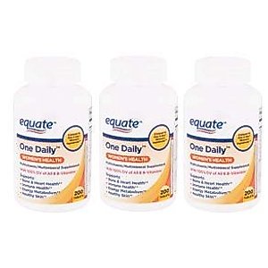Equate One Daily Women's Health Tablets, 200 Count (Pack of 3)
