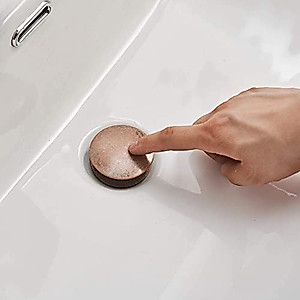 Homevacious 1 5/8" Bathroom Faucet Vessel Vanity Sink Pop Up Drain Assembly Stopper Without Overflow Copper Lead-Free Push & Seal