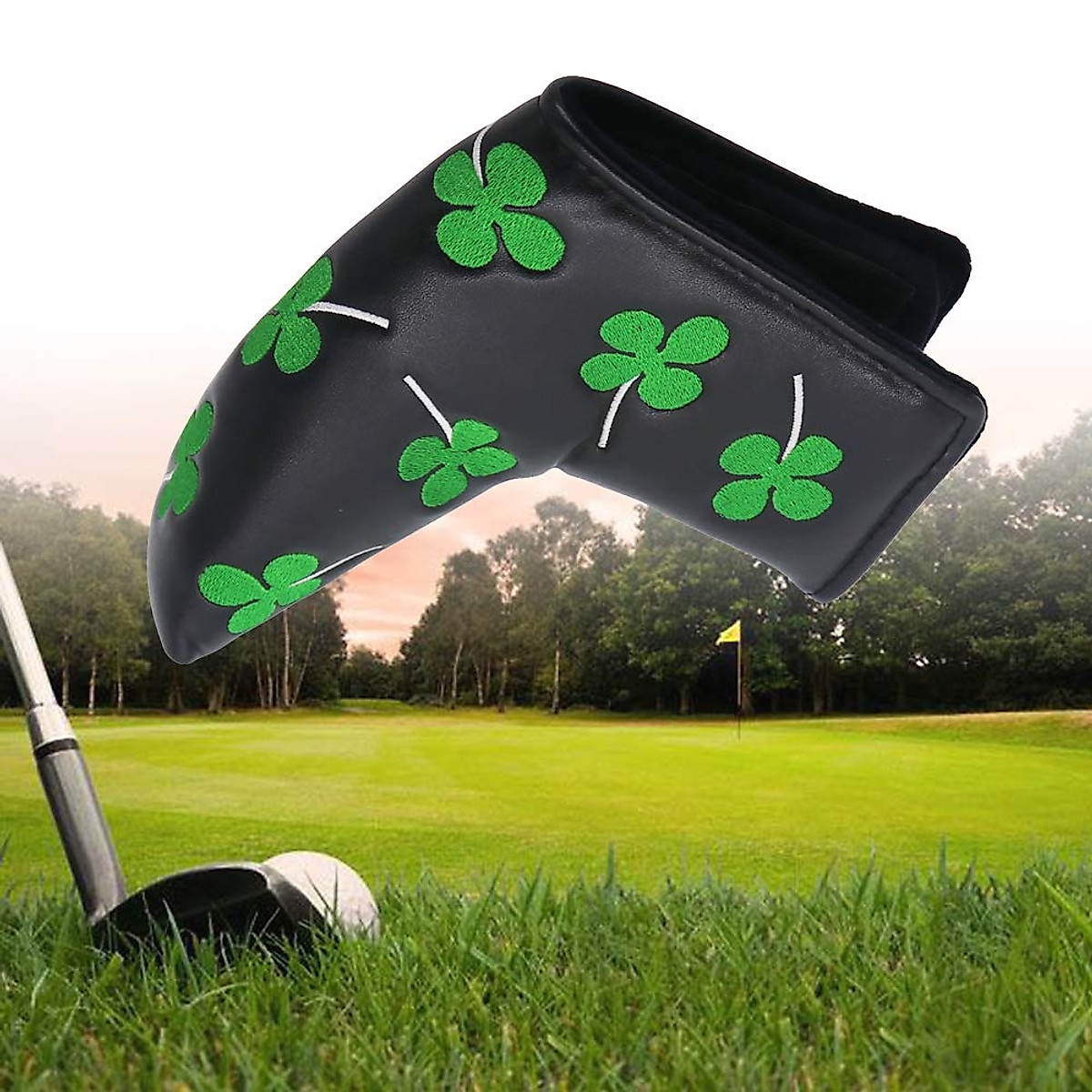 HISTAR Golf Putter Head Cover Headcover Shamrock Embroidered Blade Fit All Brands