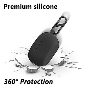 Geiomoo Silicone Case for Sony WF-1000XM5, Protective Cover with Carabiner (Black)