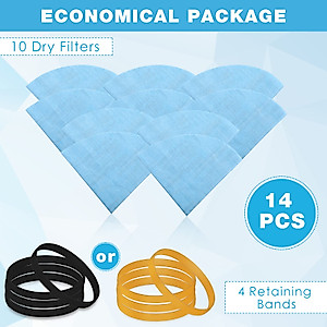 Tegeme 10 Pieces Wet Dry Vac Filter Vf2002 Dry Disc Vacuum Filters Compatible with Shop-vac Wet Dry Vacuum Cleaners with 5 Gallon and Larger, with 4 Pieces Retaining Bands, Reusable