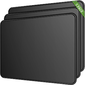MROCO Mouse Pad [30% Larger] with Stitched Edges, 3 Pack Premium-Textured & Waterproof Mousepad Bulk with Non-Slip Rubber Base, Mouse Pads for Computers, Laptop, PC, Office & Home, 8.5 x 11 in, Black