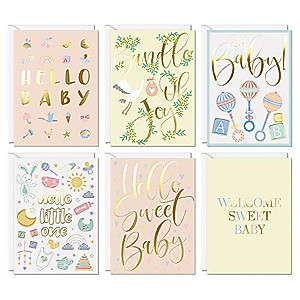 Sweetzer & Orange Unisex Baby Shower Card Girl and Boy Pack. Set of 24 Boxed Greeting Cards and Envelopes. Baby Shower Cards for Girl and Baby Shower Cards for Boy. 4x5.5” New Baby Card Note Cards