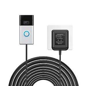 TL-JIYPU 18V 500mA Doorbell Transformer Power Supply Adapter for Nest, Ring Video Doorbell, Arlo, Skybell, Eufy, Nest Hello, Zmodo Smart Doorbell, with 26FT Cord Length