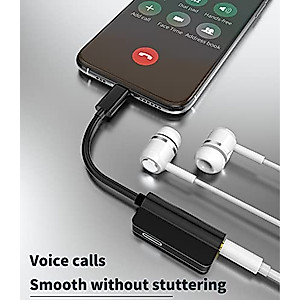 Lightning to 3.5mm Headphone Adapter Compatible for iPhone Apple Splitter Audio Dongle Jack AUX Adaptador para Earphone 2 in 1 Phone and Charge Charger Earbud 13 12 11 Pro Max Mini XS SE 7 X 8 Plus