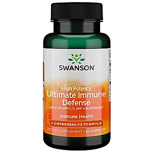Swanson High Potency Ultimate Immune Defense with C, D, Zinc & Elderberry 60 Caps
