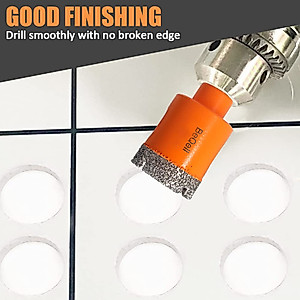 Tile Hole Saw Kit Triangle Shank Diamond Drill Bits Set for Porcelain Tile Ceramic Marble Brick Granite Stone,6/8/10/25/35/38/50/65mm+35mm 5/8-11 Beveling Chamfer Bit Cone Tile Bit+Adapter