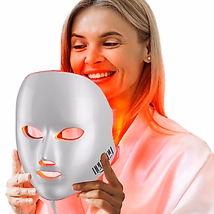 NEWKEY Red Light Therapy Mask for Face,7 Colors LED Face Mask Light Therapy, At-Home Photon Skin Care Beauty Mask for Anti Wrinkles Acne Reduction