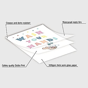 InSimSea Funny Bathroom Signs Prints, Bathroom Quotes and Sayings Art Prints, Kids Bathroom Wall Decor, set of 4, 8x10 inch, Unframed