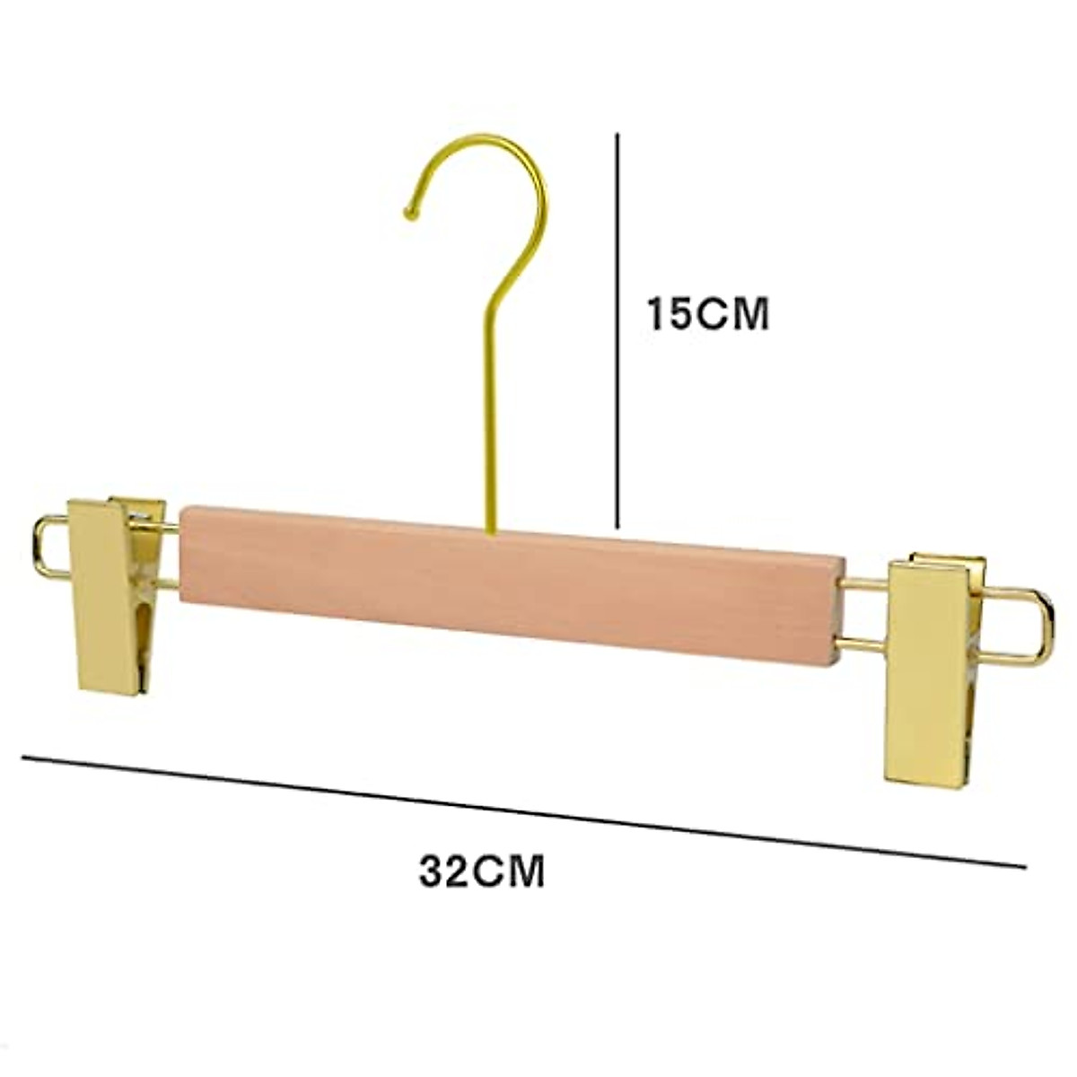 IULJH Solid Wood Trousers Clip Clothing Store Special Adult Wooden Golden Hook Hakama Rack Non-Slip Pants Rack