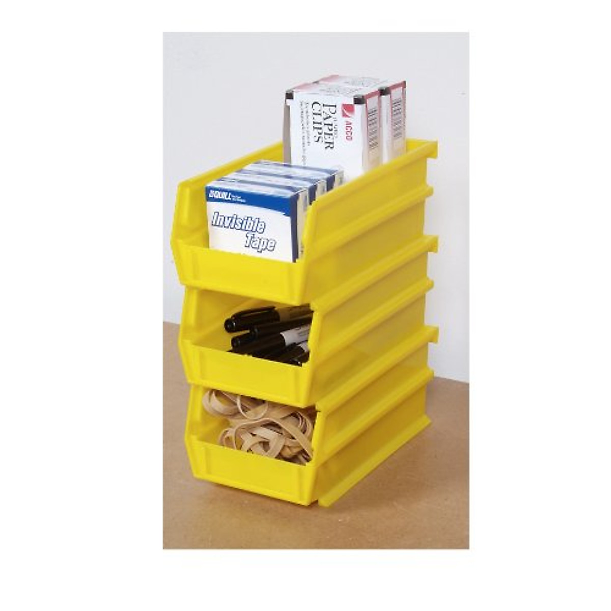 Triton Products 3-220Y LocBin Stacking, Hanging, Interlocking Polypropylene Bins 7-3/8-Inch L by 4-1/8-Inch W by 3-Inch H Yellow 24 CT