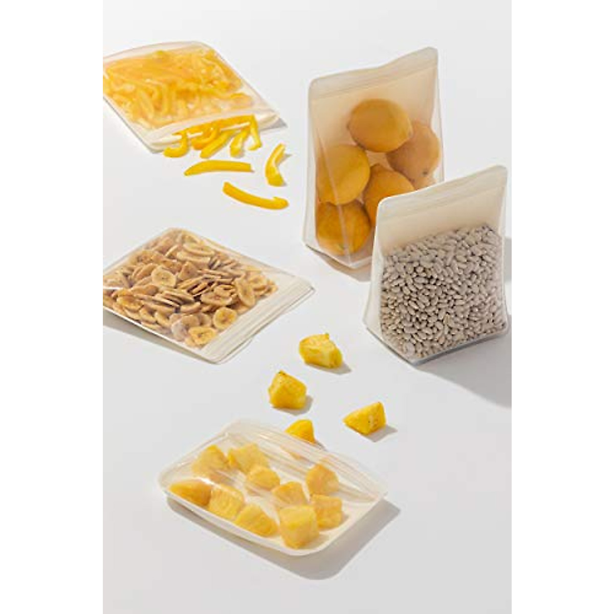 W&P Porter Stand Up Bag 100% Silicone Reusable Food Storage Bag | 36 oz Stand Up - Cream | Cook, Store, or Freeze | Easy Cleaning, Dishwasher-Safe