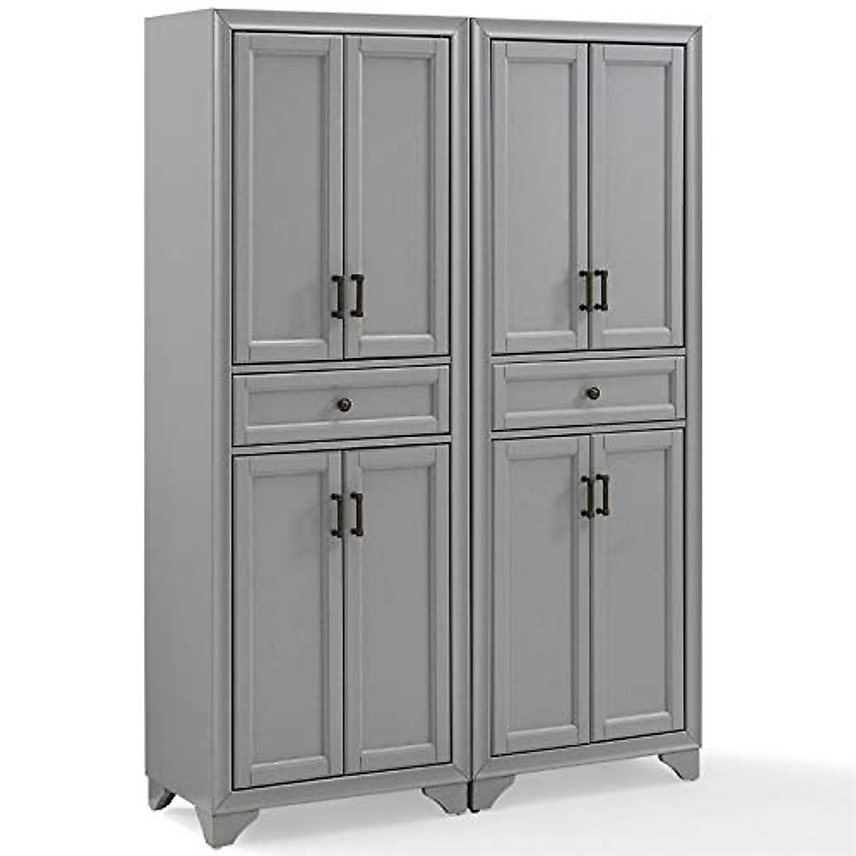 Crosley Furniture Tara 2-Piece Pantry Set, Distressed Gray