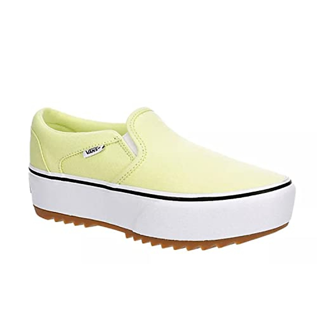 Vans Asher Platform Canvas Shoes Slip On Style - Light Green 8.5