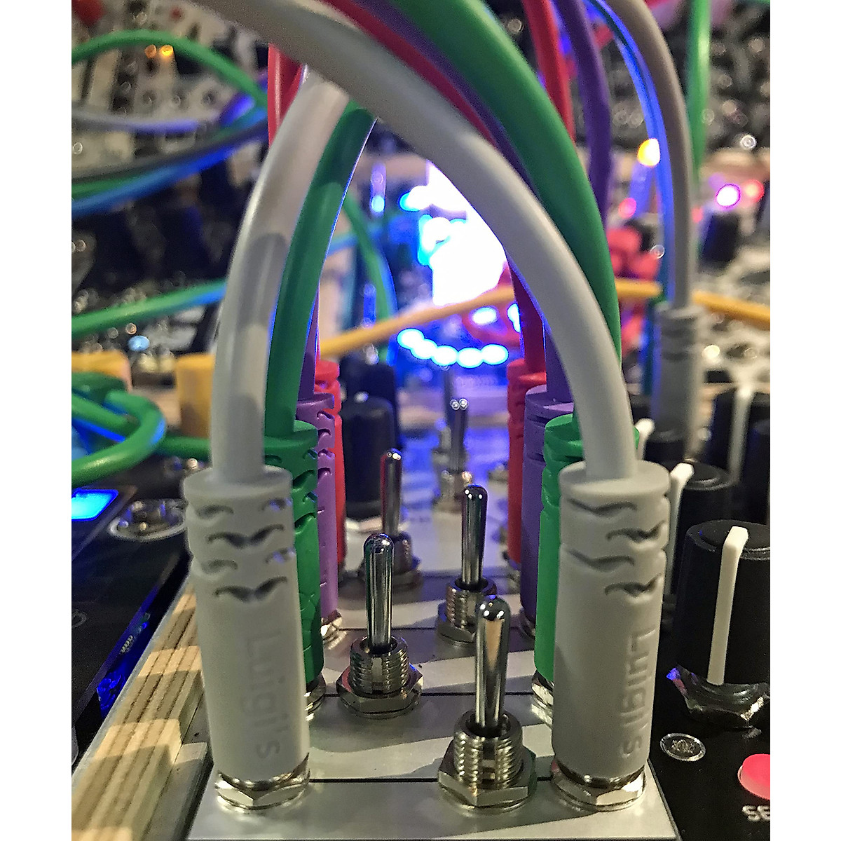 Luigis Modular Supply Spaghetti Eurorack Patch Cables - Package of 5 Blue Cables, 24 (60 cm)