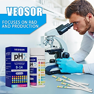 PH Test Strips 0-14, 200 Strips Universal Litmus Papers PH Test Strips for Urine & Saliva & Water & Food, Quickly Test Alkalinity and Acidity Levels, Get Highly Accurate Results in Seconds