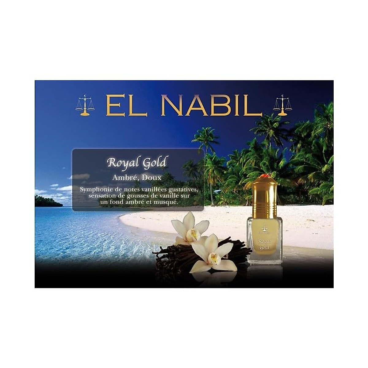 El nabil royal gold arabian perfume oil | royal oil | fragrance perfume oil | perfume oils for women and men | vanilla perfume oil | 0.17 Fl Oz (ROYAL GOLD)