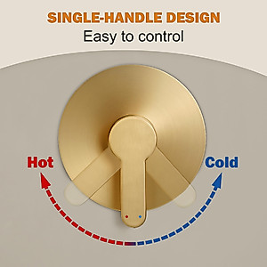 Holispa Tub Shower Faucet, Gold Shower Faucet Set with 8-Inch Rainfall Shower Head and Tub Spout, Shower Tub Faucet Set Complete (Included Shower Valve), Tub Shower Trim Kit, Gold