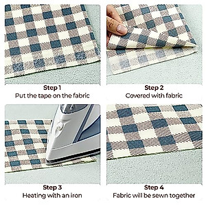 PLANTIONAL 2 Rolls Iron On Hem Tape: 2/5 Inch x 22 Yards Light Weight and Medium Weight Adhesive Web No Sewing Required Perfect for Bonding and Crafting Projects, White