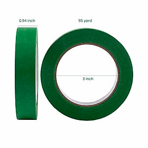 Lichamp 3 Pack Green Painters Tape 1 inch, Green Masking Tape 1 inch x 55 Yards x 3 Rolls (165 Total Yards)