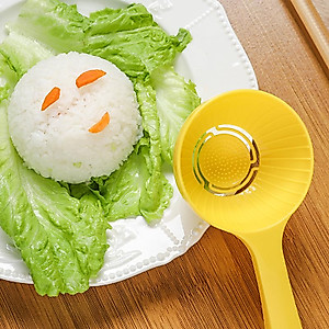 Yellow Rice Paddle Scoop Mold For Rice Ball Making, Non-stick Sushi Mold Rice Ball Scooper Rice Spatula Kitchen Gadge for Home Kitchen Restaurant Serving Spoon for Rice Making Home and Kitchen