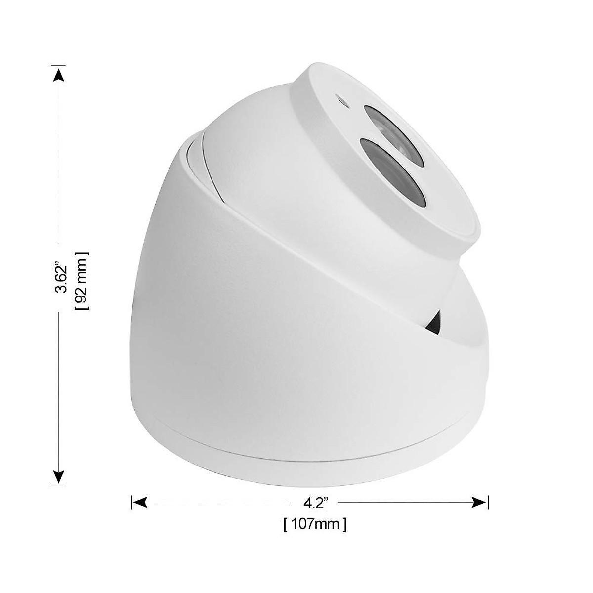 R-Tech 2MP TVI Turret Dome Camera with Matrix IR Night Vision, 4-inch Security Analog Camera, IP 67 Outdoor Weatherproof, Full Metal Housing, 4-in-1 AHD/CVBS/CVI/TVI - 2.8mm Fixed Lens