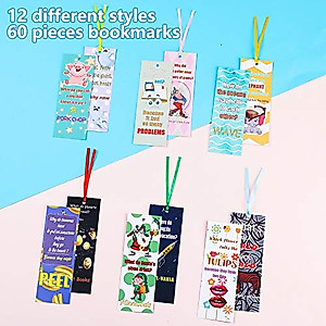 60 Pieces Silly Jokes Bookmarks Cartoon Hilarious Page Markers Funny Reading Bookmarks for Teachers Students Readers Classroom Rewards Supplies,12 Styles