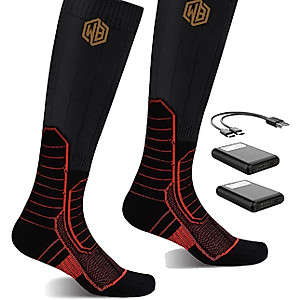 4000mah Rechargeable Heated Socks, Electric Socks for Men Women, Foot Warmers for Women Hunting Skiing Cycling Camping Hiking Ski Sock - XL