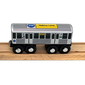Munipals MP03-11YW Wooden Subway L Train Car CTA Yellow Line 5000 Series