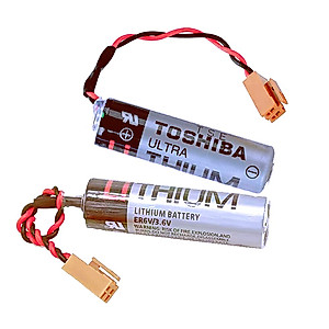 WELLVEUS 20 Pcs ER6V/3.6V 2400mAh PLC Battery Lithium Battery with Plug for M64 System with Plug US Stock