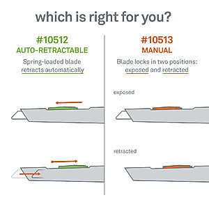 Slice 10513 Pen Cutter, 3 Position Manual Blade, Cuts Packages, Cardboard Box, Stays Sharp up to 11x Longer Than Metal Blades