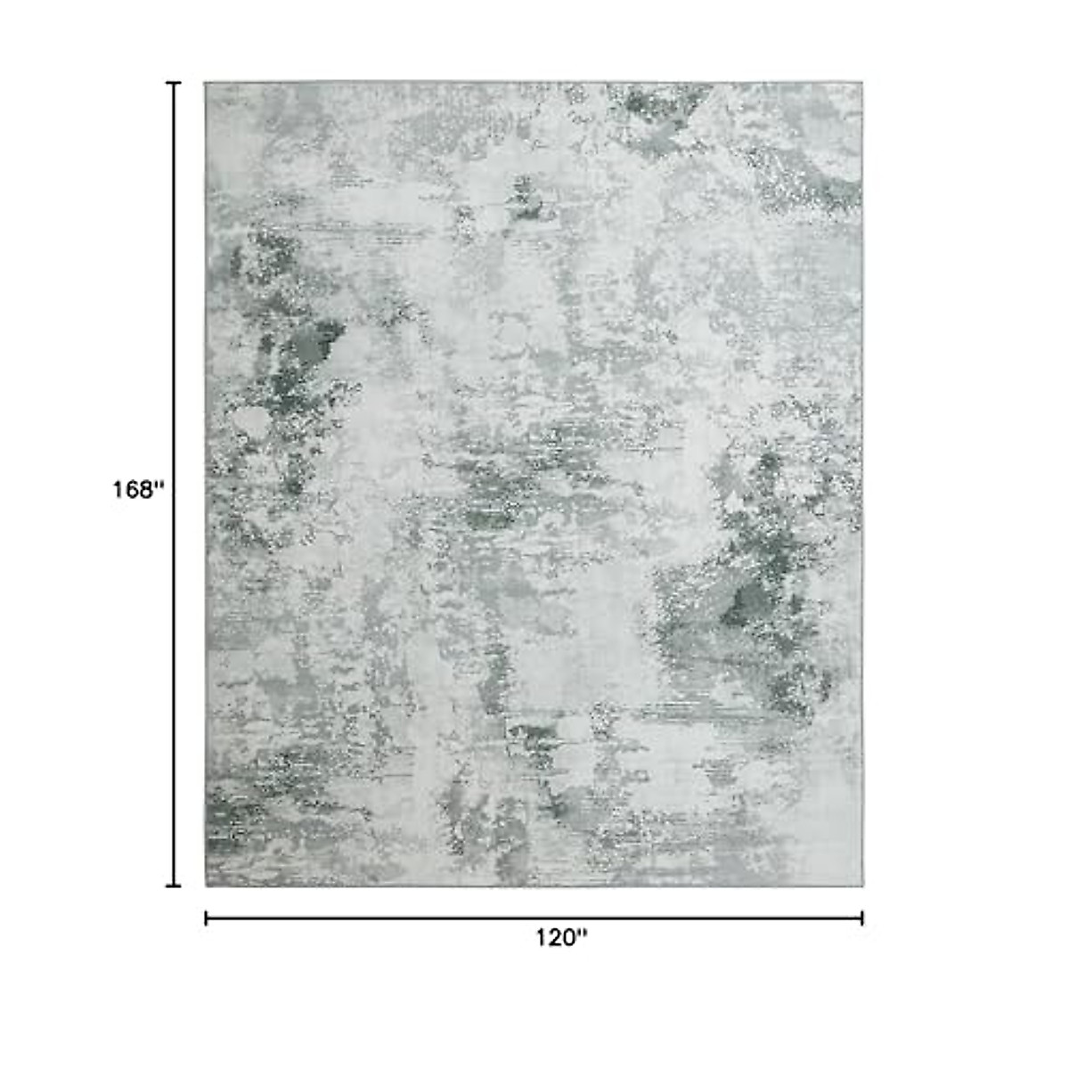 BALAPET 10x14 ft Modern Abstract Area Rug for Living Room Bedroom, Large Machine Washable Floor Carpet with Non-Slip Backing for Indoor Office Dining Room, Boho Home Deco Non-Shedding, Grey