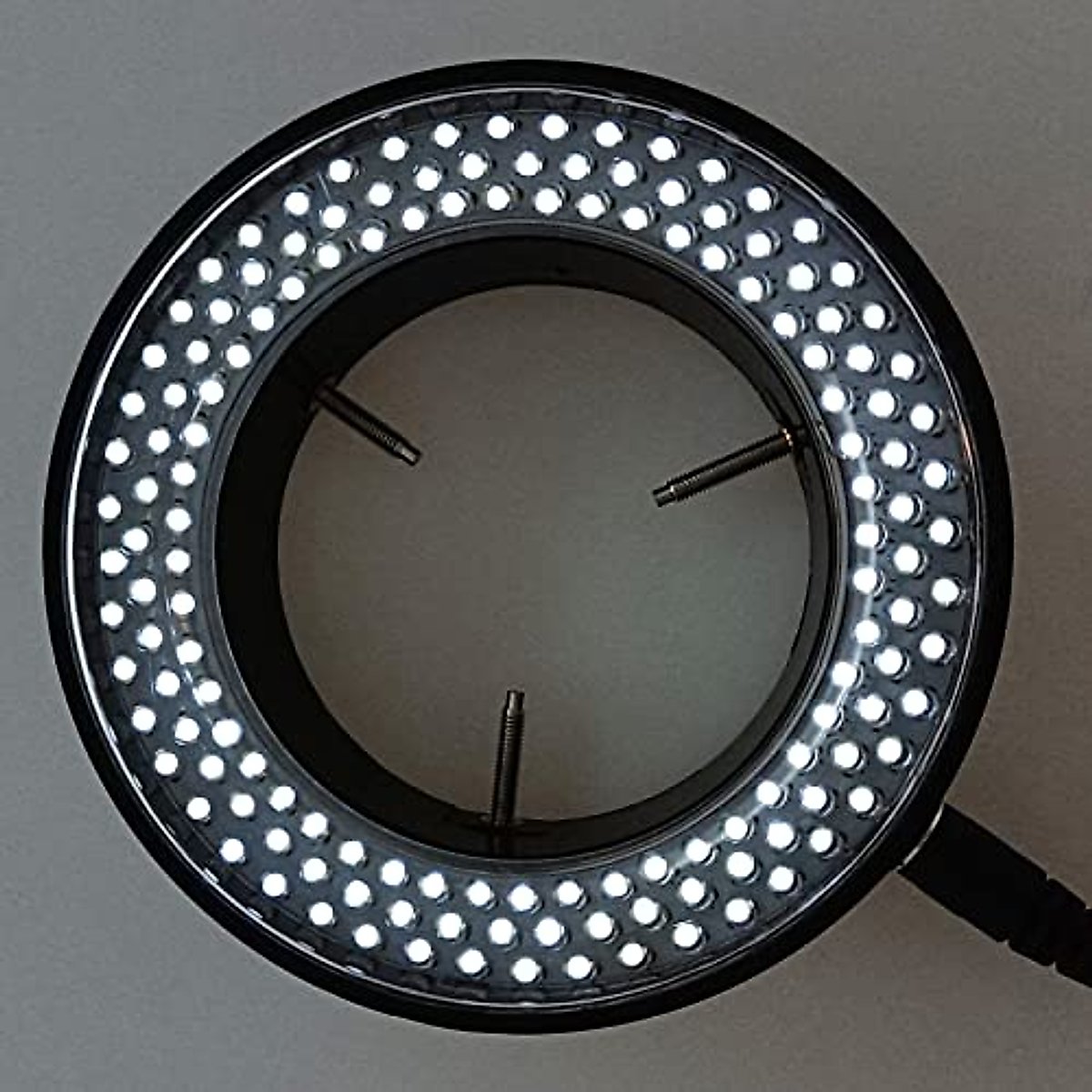 QAREQU 144 LED Ring Light External Adjustable Dimmer Adapter for Camera Microscope Brightness