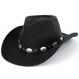 Vikodah Kids Wide Brim Western Cowboy Cowgirl Hat - Boys Girls Felt Fedora Hats for 2-6 Years