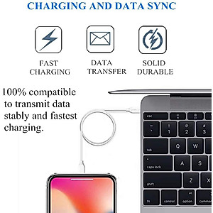 sharllen iPhone Charger Cable Lightning Cable 5 Pack[3/3/6/6/10FT] Fast Charging Cords Syncing Extra Long USB iPhone Charging Cable Compatible iPhone 11/ XS/Max/XR/X/8/8P/7/7P/6/iPad/iPod White