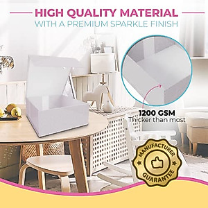 kiniu 5 Glitter Gift Boxes with Lids Bulk 9.25x9.25x3.75 Inches - Collapsible Gift Box with Lid and Tissue Paper - Magnetic Boxes for Gifts, Groomsman Box Proposal, Wedding, Birthday, Christmas (Glitter)