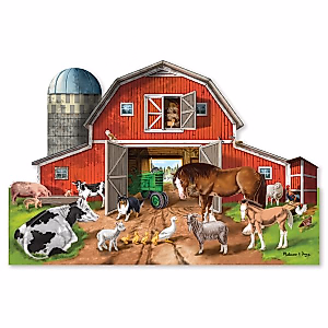 Melissa & Doug Busy Barn Shaped Jumbo Jigsaw Floor Puzzle (32 pcs, 2 x 3 feet) - FSC Certified