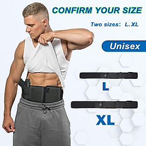 Crienten Belly Band Holster for Concealed Carry, Concealment Gun Holster for Men & Women, Waist Holsters Fits Taurus, Smith, Glock P238, Ruger LCP, S&W M&P Shield 9MM Most Pistols and Revolvers