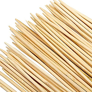 Mohy Marshmallow S'mores Roasting Sticks 36 Inch Long 5mm Thick Heavy Duty, 110 Pieces. Disposable Wooden Skewers w/Portable Cloth Bag, Perfect for Fire Pit Hot Dog Sausage Decoration, Safe for Kids