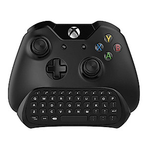 Xbox One Chatpad Gaming Wireless Mini Keyboard ChatPad 2.4GHz Receiver and 3.5mm Jack for Xbox One Elite & Slim Game Controller Gamepad (Black)