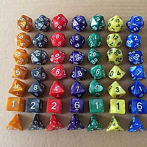 7Pcs Multicolor Polyhedral Numbers Dice for Party Table Board Game